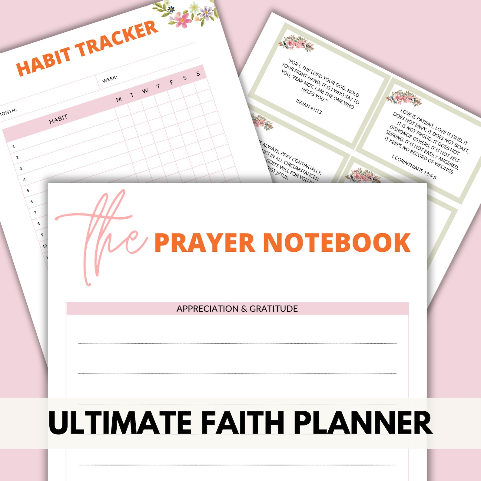 Ultimate Faith Planner Bundle, Printable Prayer Journal, Bible Reading ...