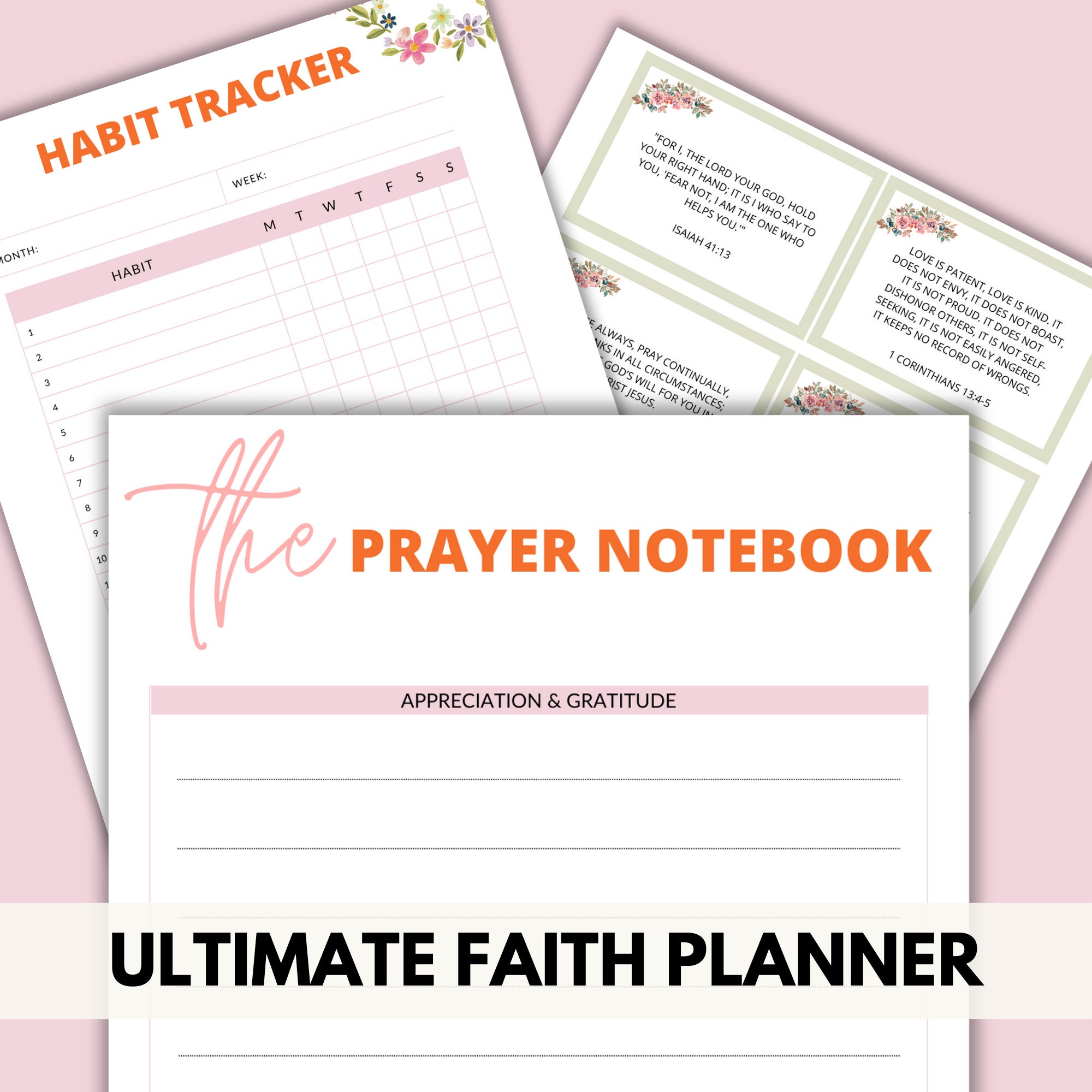 Ultimate Faith Planner Bundle, Printable Prayer Journal, Bible Reading ...