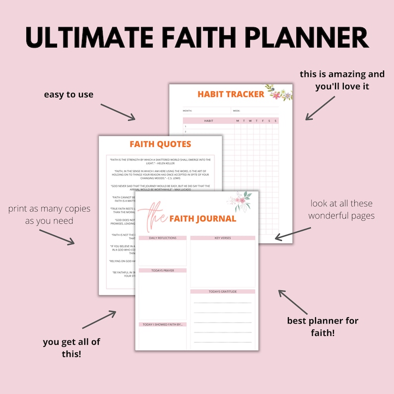 Ultimate Faith Planner Bundle, Printable Prayer Journal, Bible Reading ...
