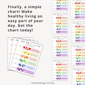 Eat the Rainbow Food Chart Printable, Eat the Rainbow Checklist, Kids ...
