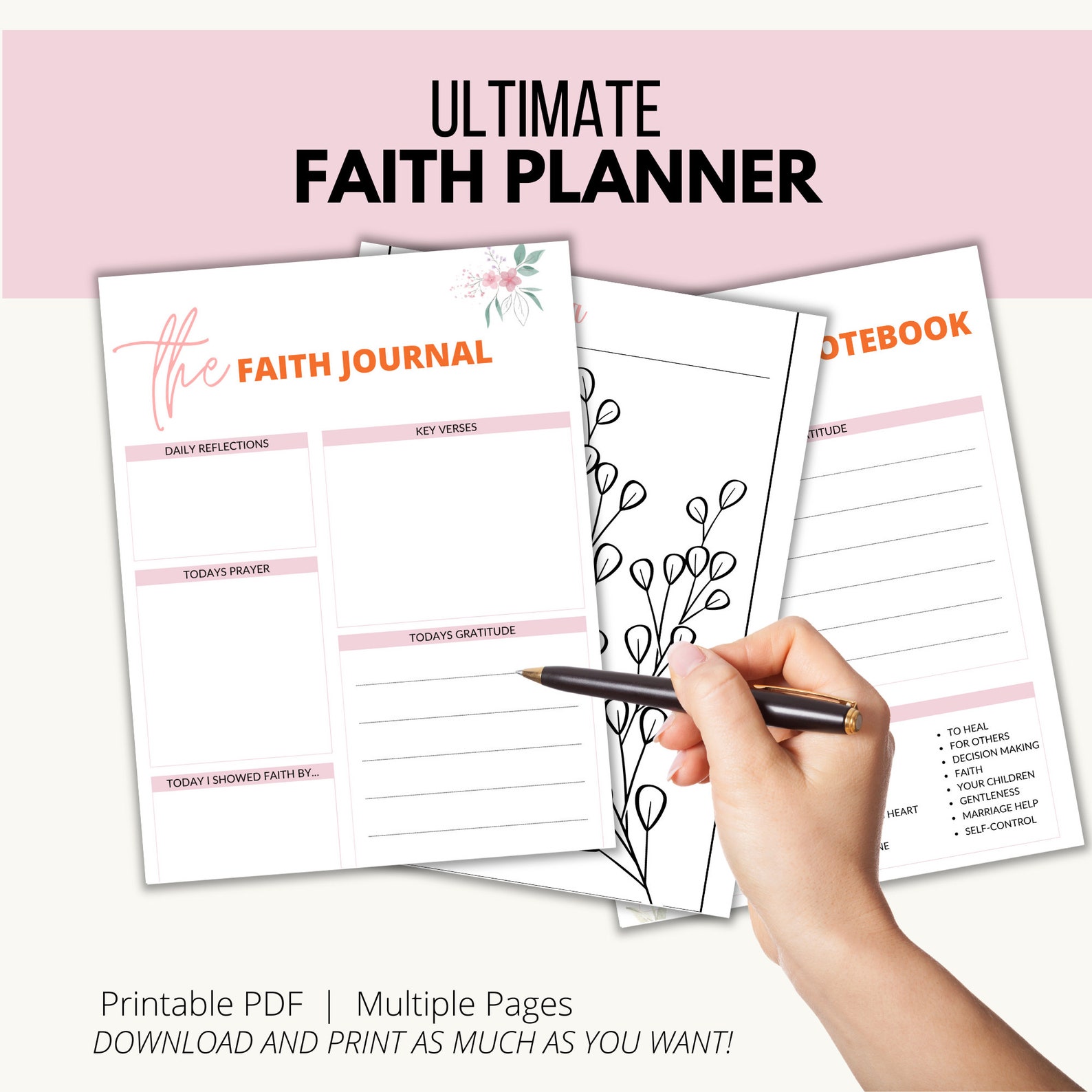 Ultimate Faith Planner Bundle, Printable Prayer Journal, Bible Reading ...