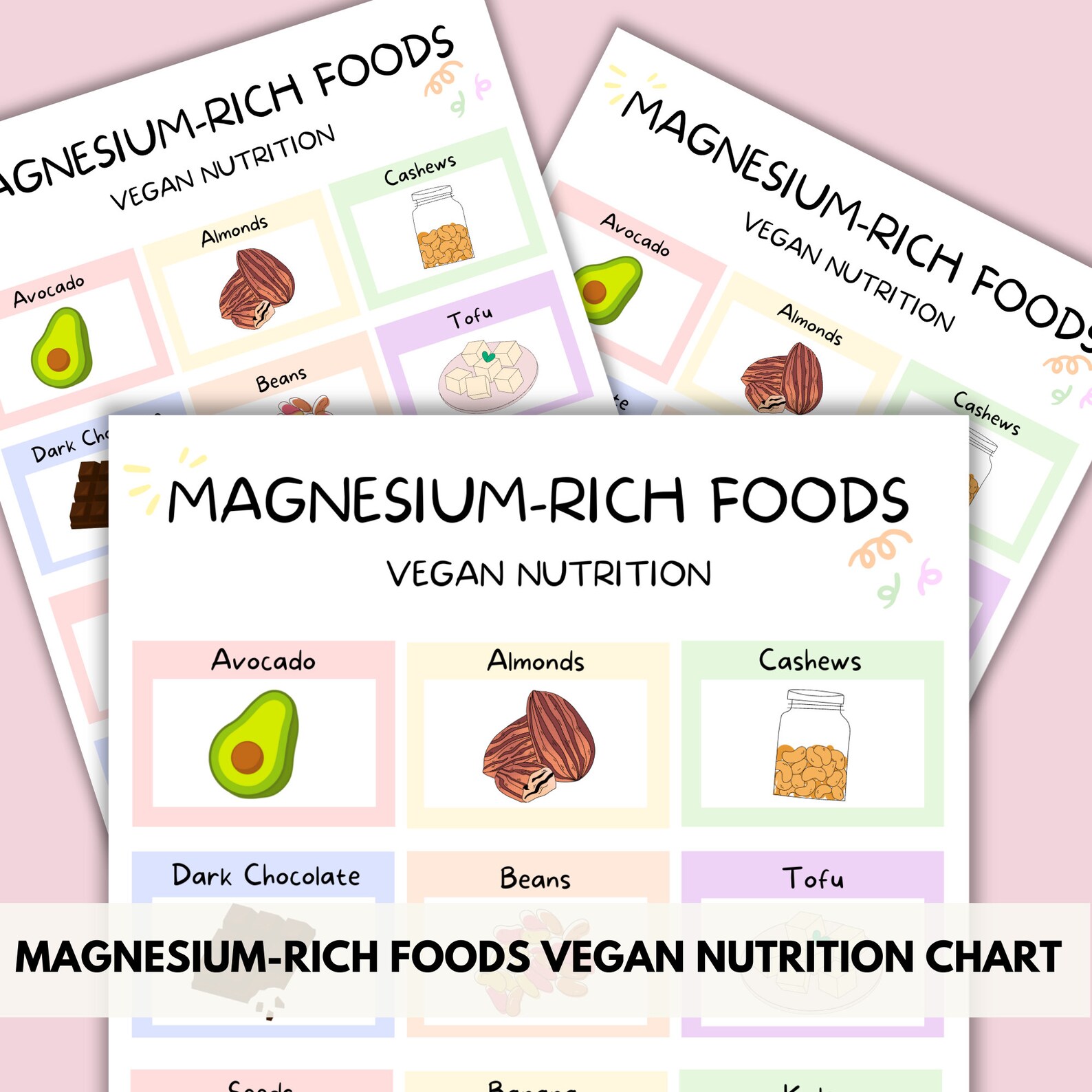 Magnesium-rich Vegan Foods Printable, Vegan Magnesium Sources Chart ...