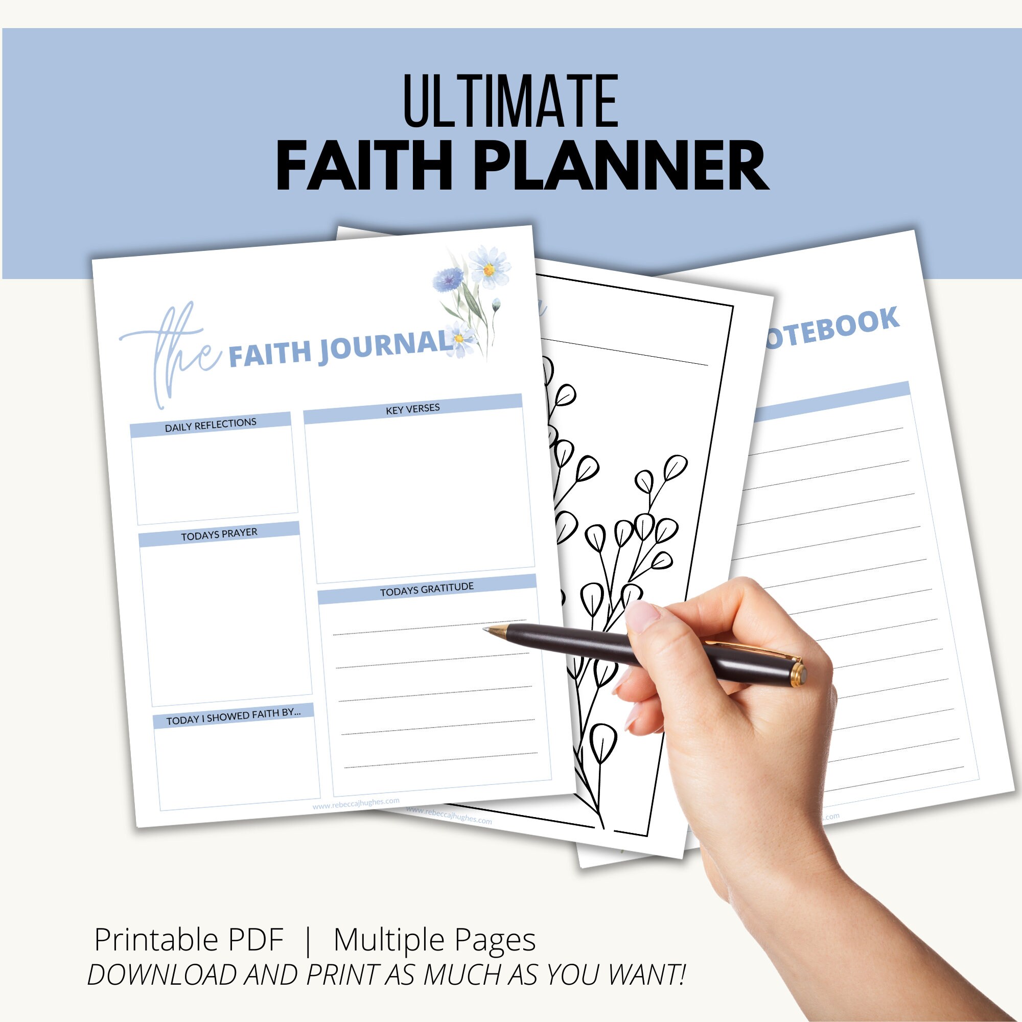 Ultimate Faith Planner Bundle, Printable Prayer Journal, Bible Reading ...