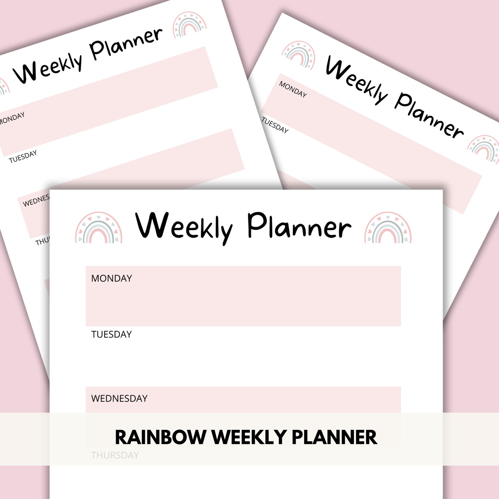 Weekly Planner Printable, 7 Day Weekly Schedule, Week at a Glance ...