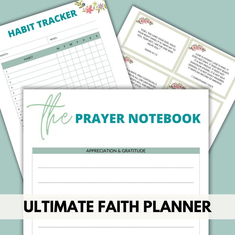 Ultimate Faith Planner Bundle, Printable Prayer Journal, Bible Reading ...