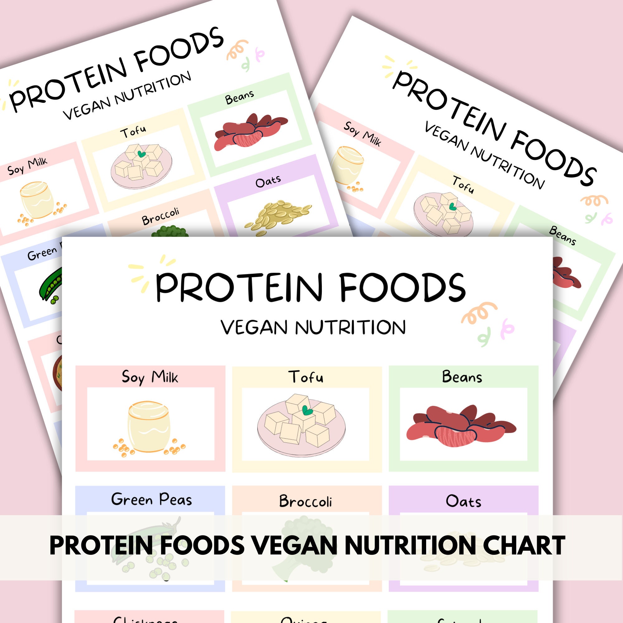 Protein Vegan Foods Printable, Vegan Protein Sources Chart, High ...