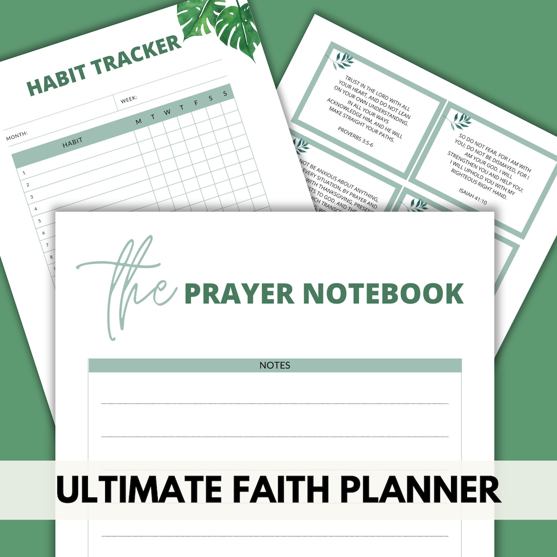 Ultimate Faith Planner Printable Bundle, Prayer Journal, Bible Reading ...