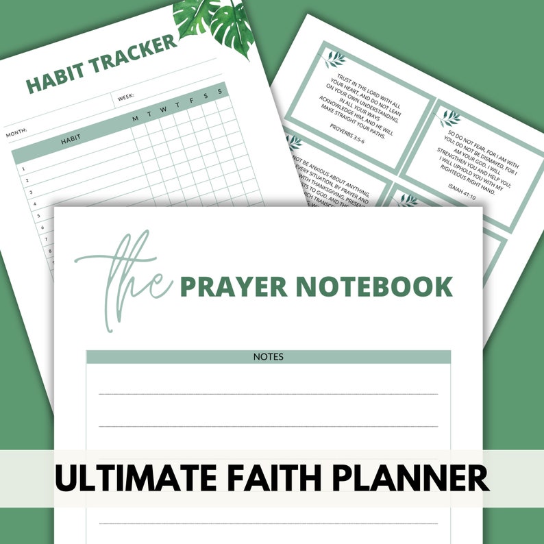 Ultimate Faith Planner Printable Bundle, Prayer Journal, Bible Reading ...