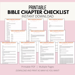 Bible Chapter Checklist Printable Bible Journaling Bible - Etsy