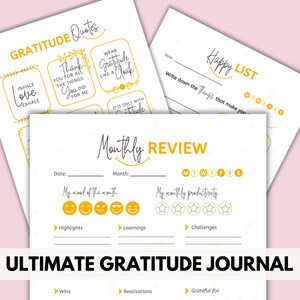 Gratitude Journal Printable, Mindfulness Wellness Log, Gratitude ...
