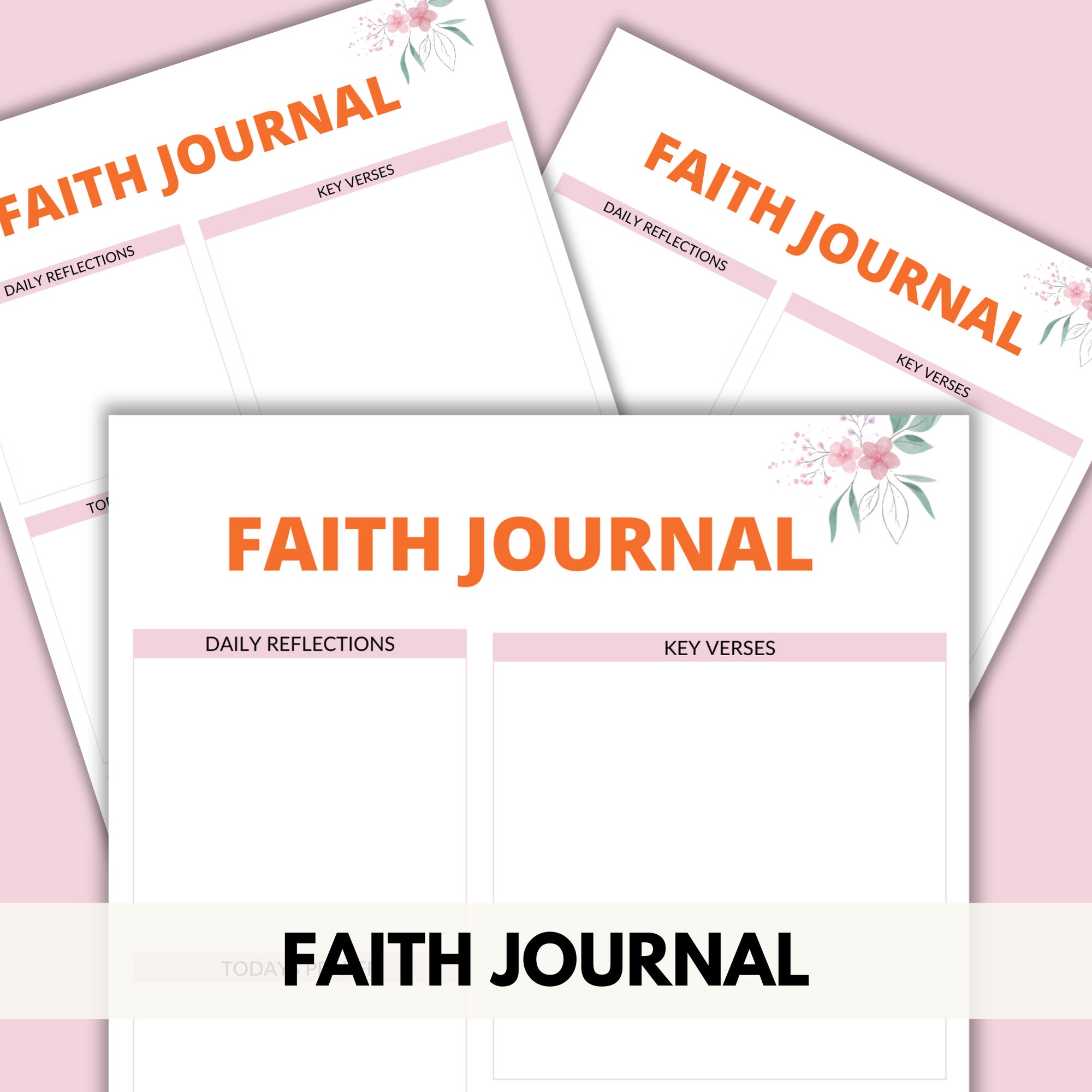 Printable Faith Journal, Christian Faith Planners, Daily Devotional ...