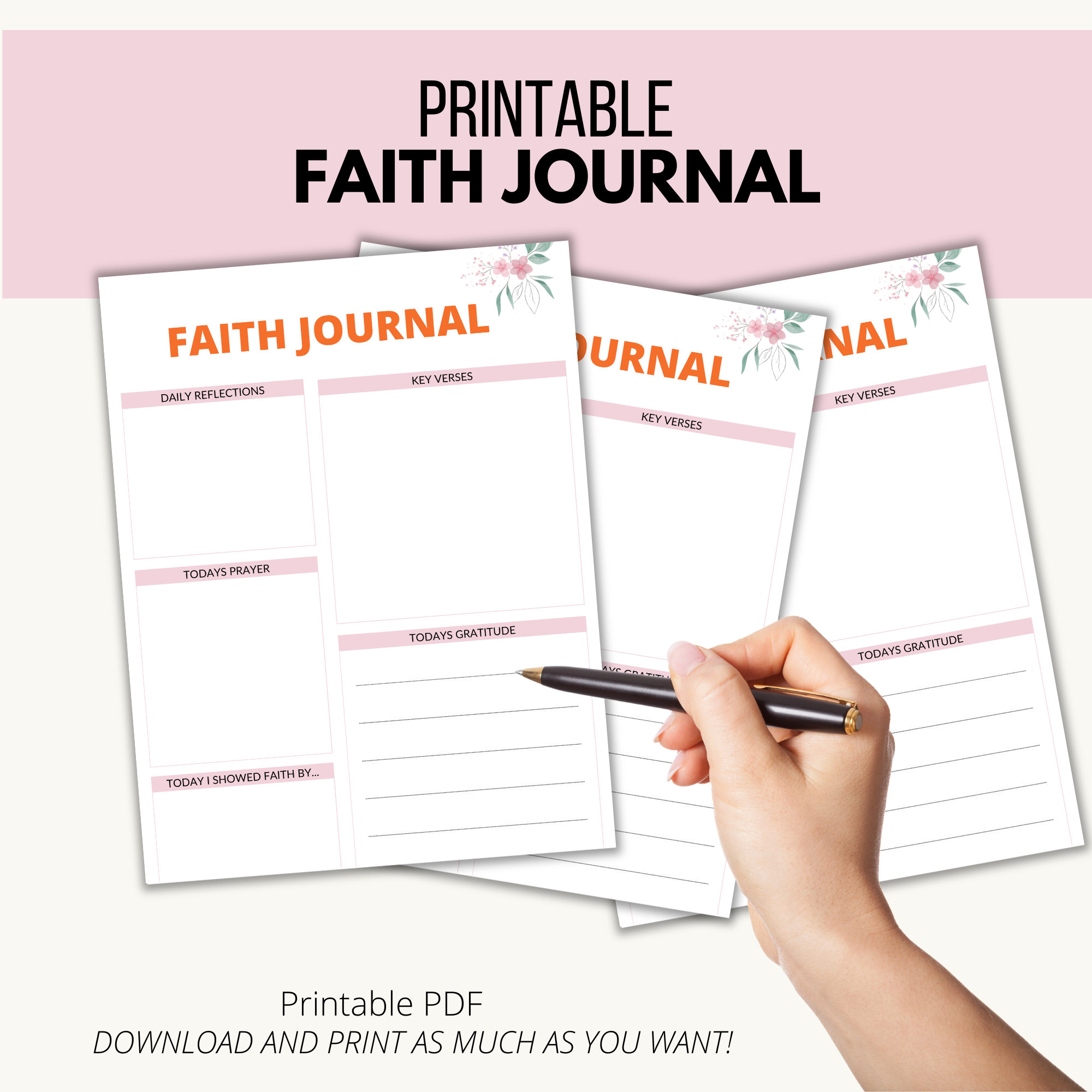 Printable Faith Journal, Christian Faith Planners, Daily Devotional ...