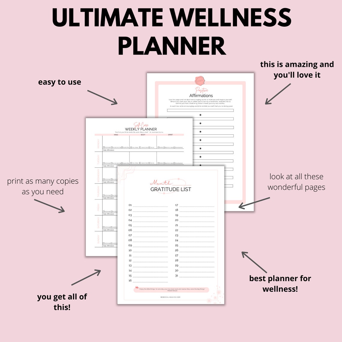 Ultimate Wellness Planner Bundle, Wellness Journal, Self-care Planner ...