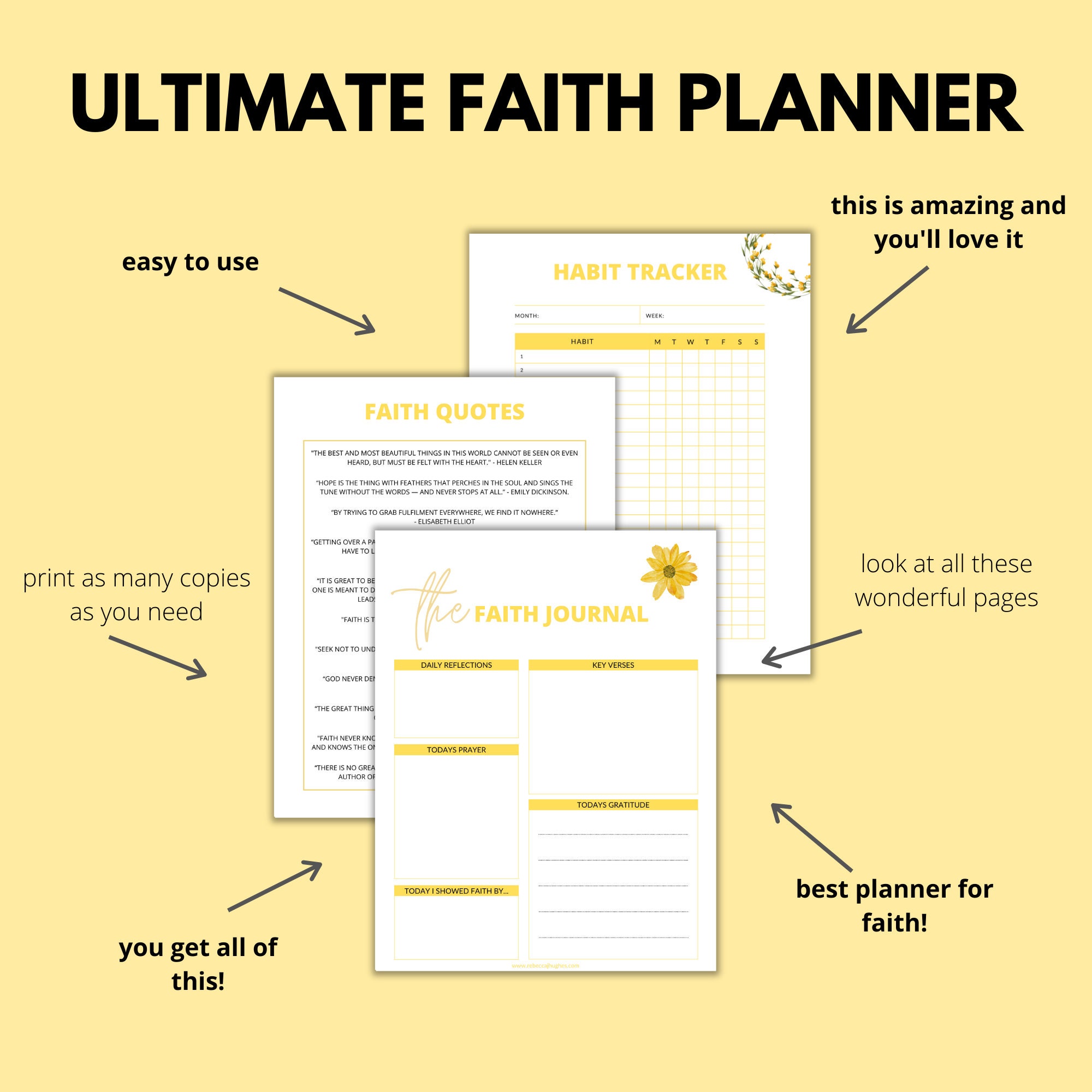Ultimate Faith Planner Bundle, Printable Prayer Journal, Bible Reading ...