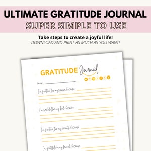 Gratitude Journal Printable, Mindfulness Wellness Log, Gratitude ...