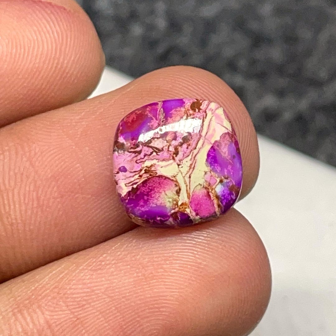 Purple Rainbow Sea Sediment Jasper, Cushion Cobochon, 11x11x3 MM, 2 CTS ...