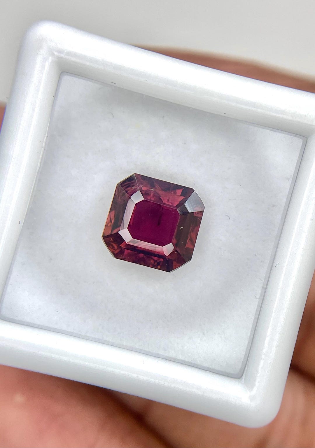 Natural Rubellite Tourmaline Asher Cut Faceted Loose Gemstone , Weight ...