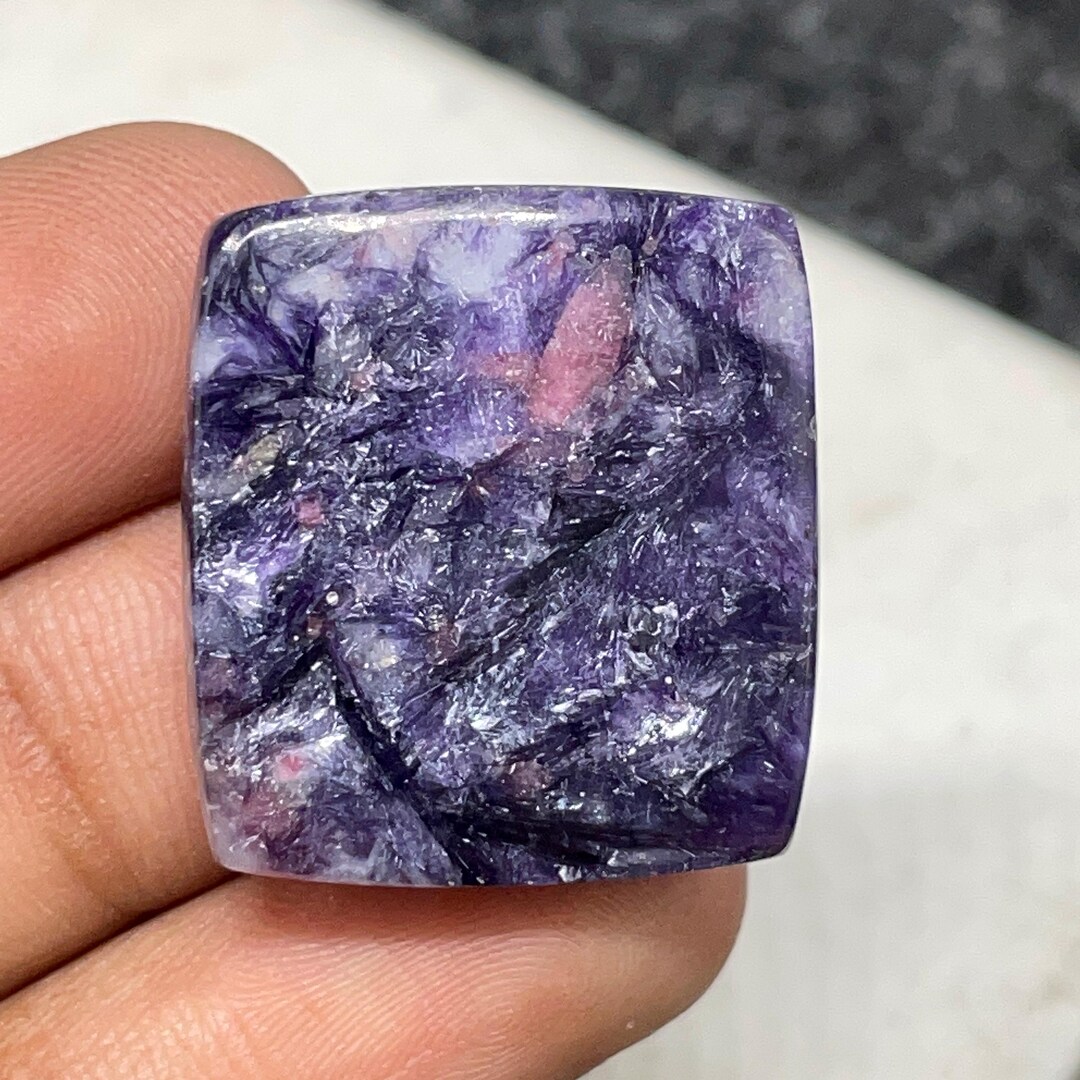 Rare Purple Lepidolite Mica AKA Lithium Mica Gemstone, Cushion Cabochon ...