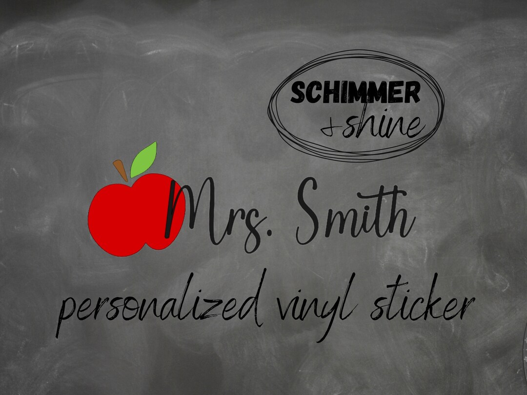 Teacher Apple Decal Personalized Teacher Name Vinyl Sticker Apple Back ...