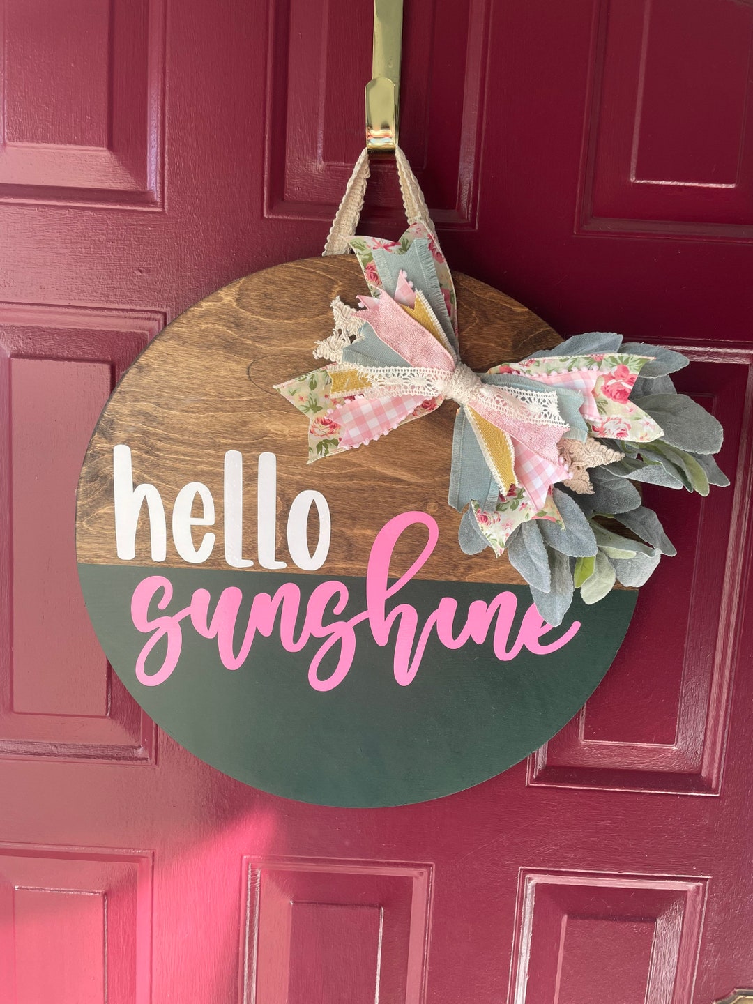 Hello Sunshine Door Hanger | Spring Door Hanger | Summer | Spring ...