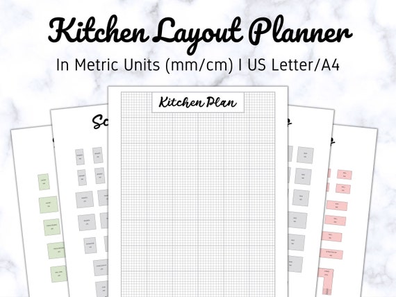 Kitchen Layout Room Planner Design Your Dream Kitchen METRIC - Etsy