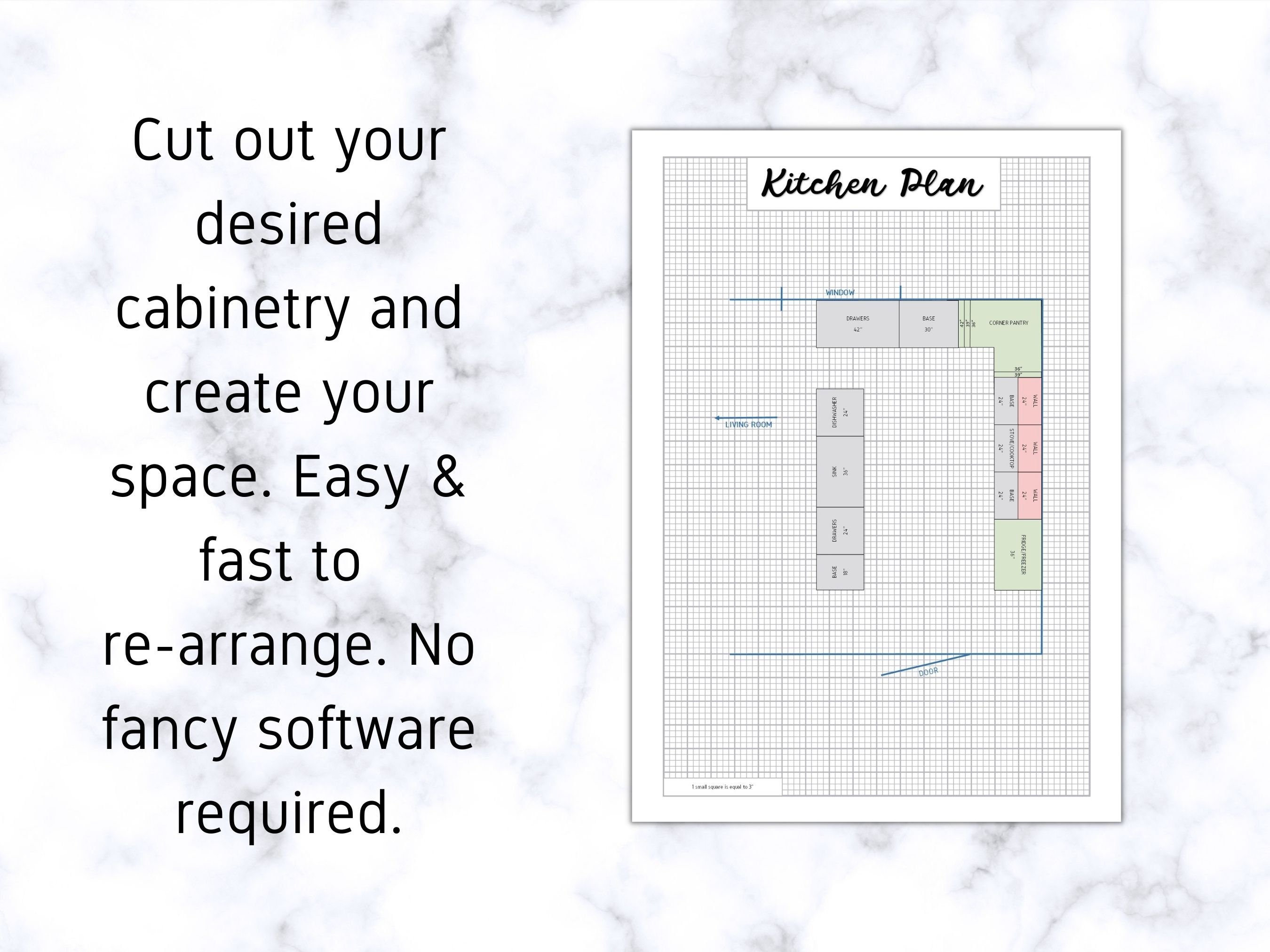 Kitchen Layout Room Planner - Design Your Dream Kitchen FT/IN - Etsy