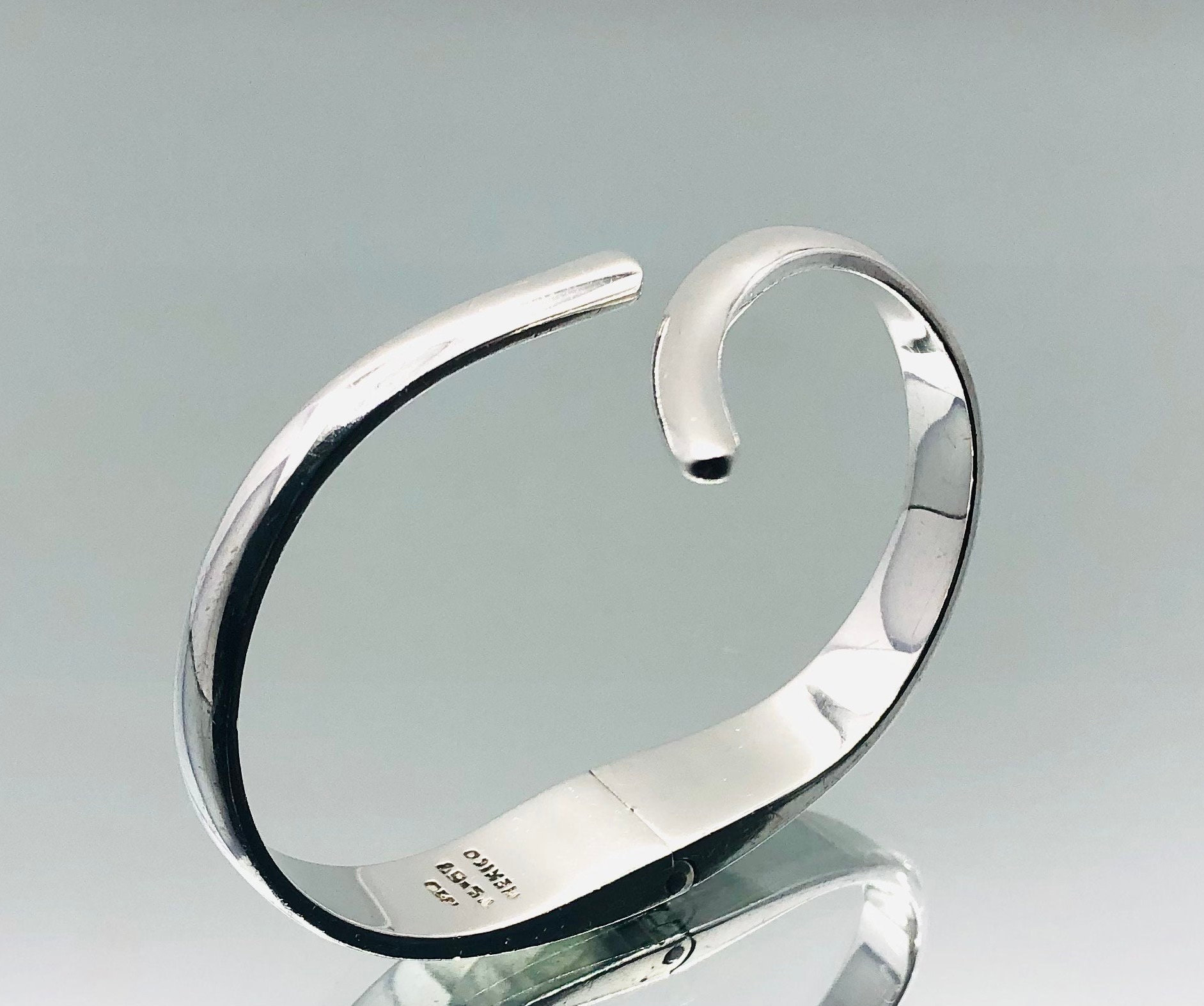 Sterling Silver Hinged Bangle Mexico Vintage - Etsy