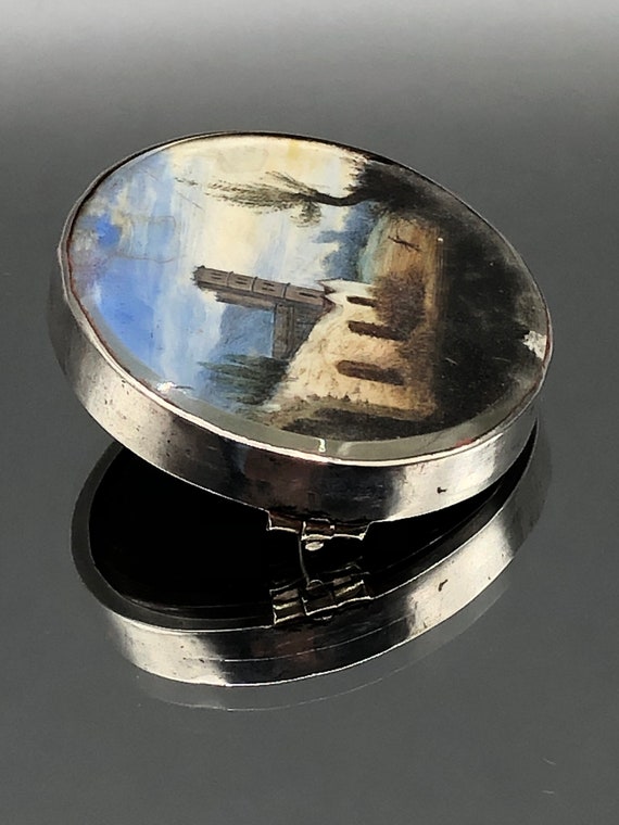 Silver Hand Painted Victorian Grand Tour Brooch Capri… - Gem