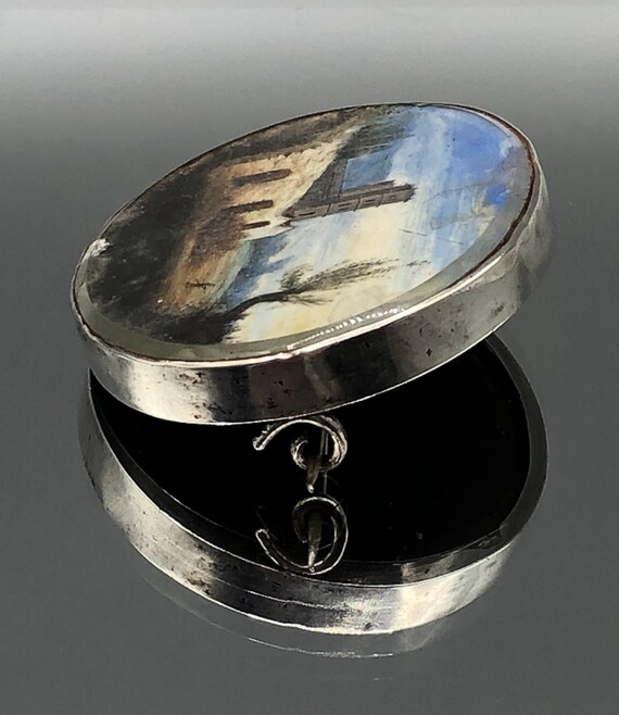 Silver Hand Painted Victorian Grand Tour Brooch Capri… - Gem