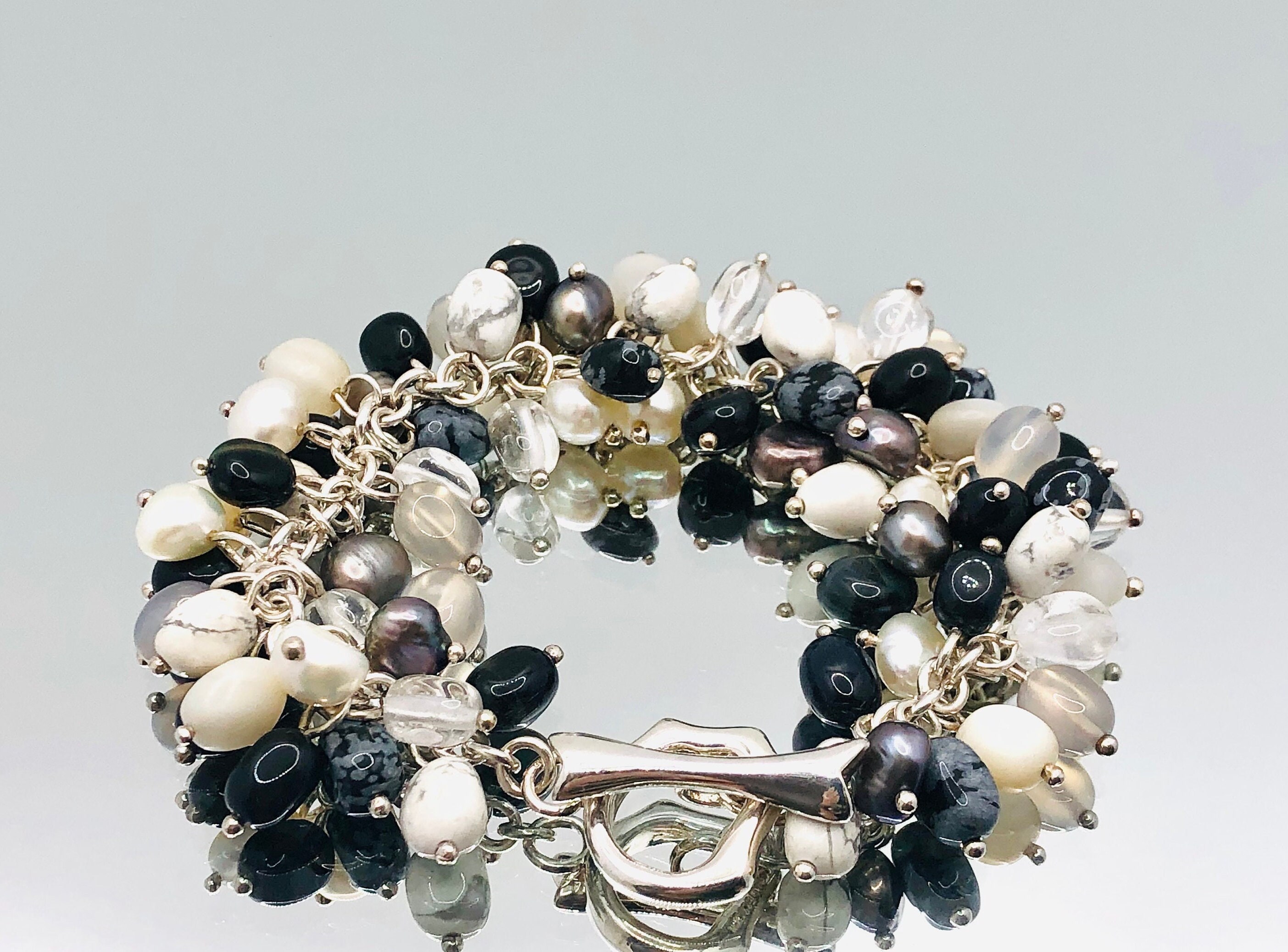 Whitney Kelly Sterling Silver Quartz Pearl Tassel Toggle Bracelet 2006 ...