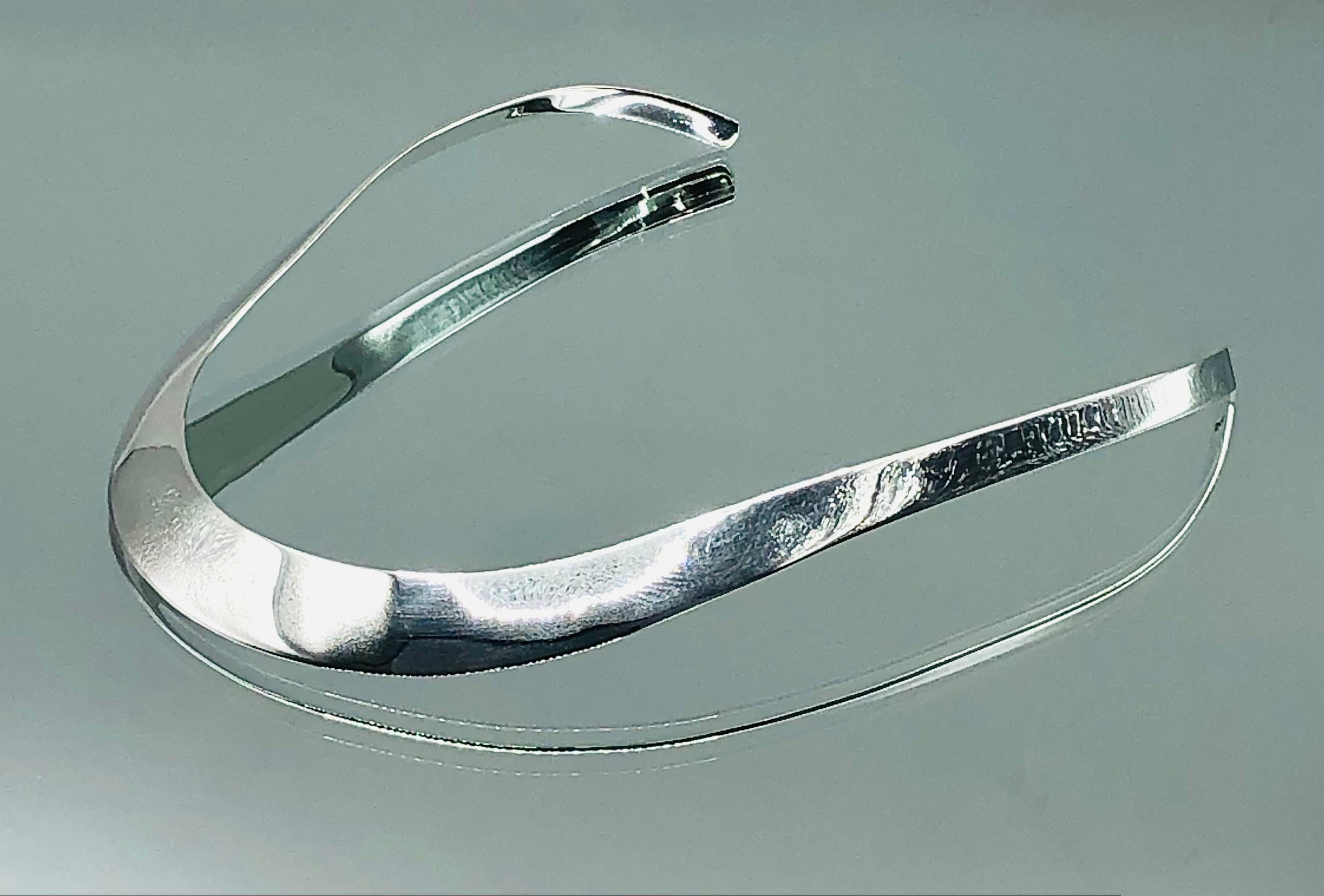 Sterling Silver Long Heavy Torque Collar Necklace Vintage - Etsy