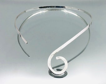 Sterling Silver Swirl Torque Collar Necklace Vintage - Etsy