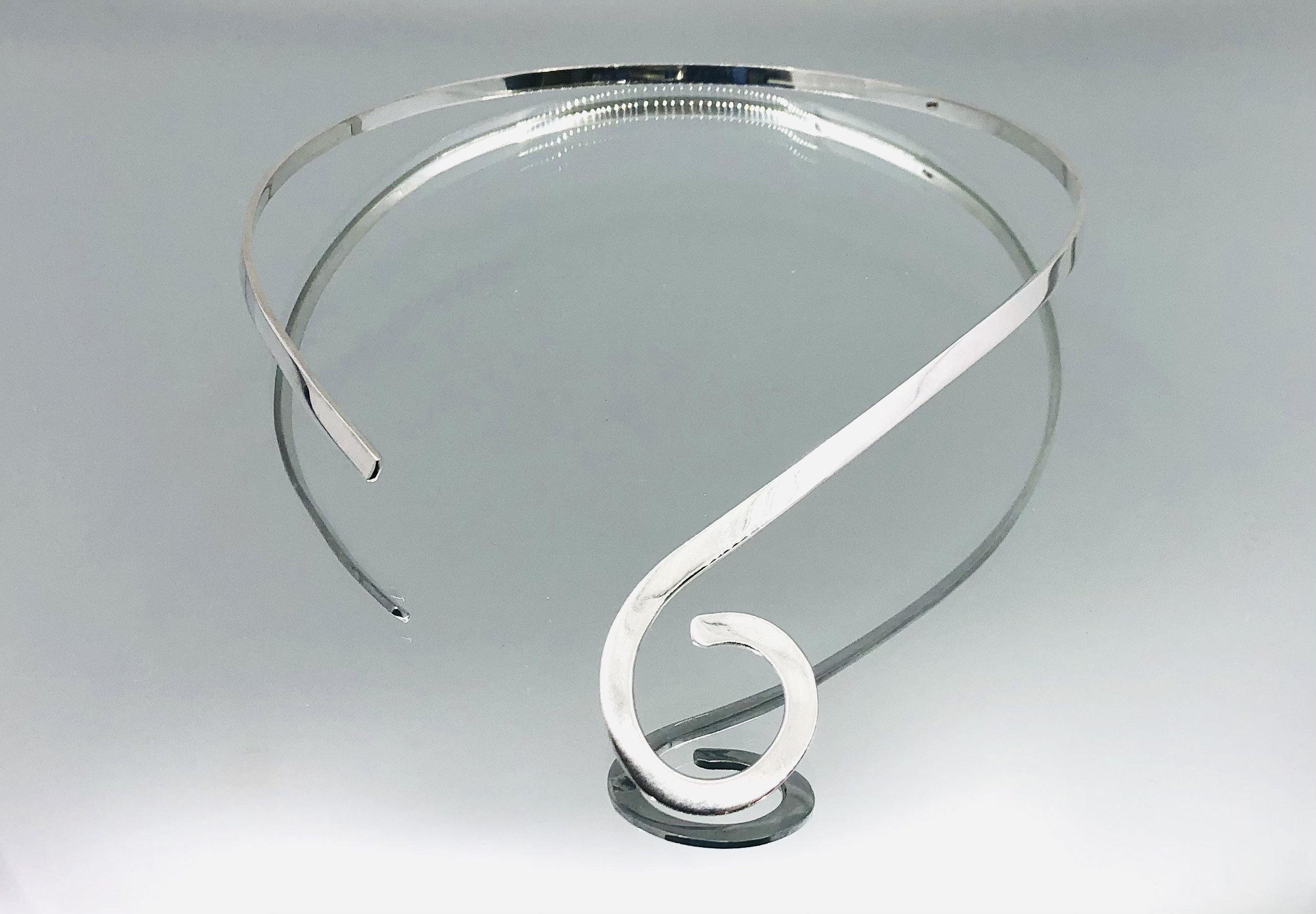 Sterling Silver Modernist Open Swirl Torque Collar Necklace Vintage - Etsy