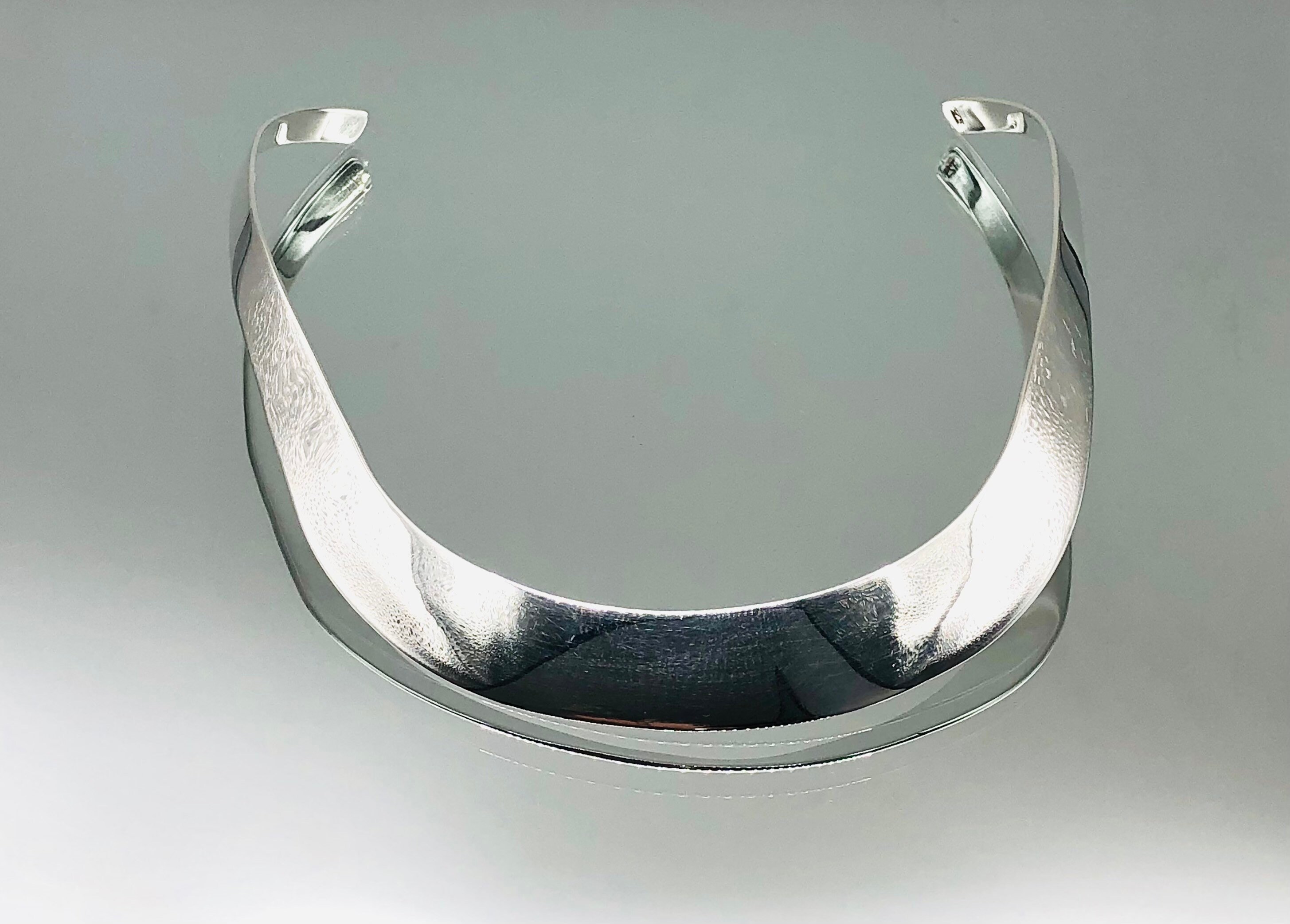 Sterling Silver Long Heavy Torque Collar Necklace Vintage - Etsy