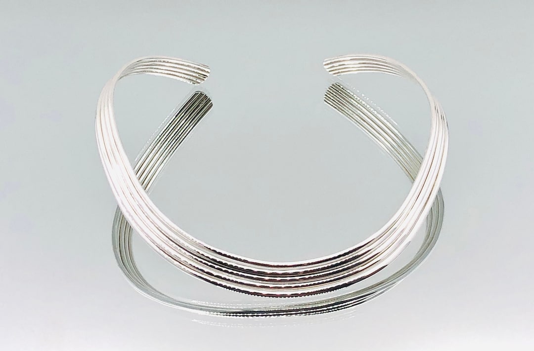Collar de torsión de cinco hilos pesado de plata esterlina Hi Ho ...