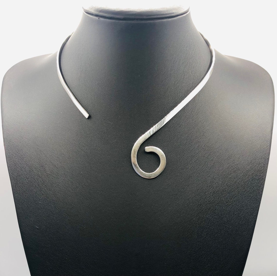 Sterling Silver Modernist Open Swirl Torque Collar Necklace Vintage - Etsy