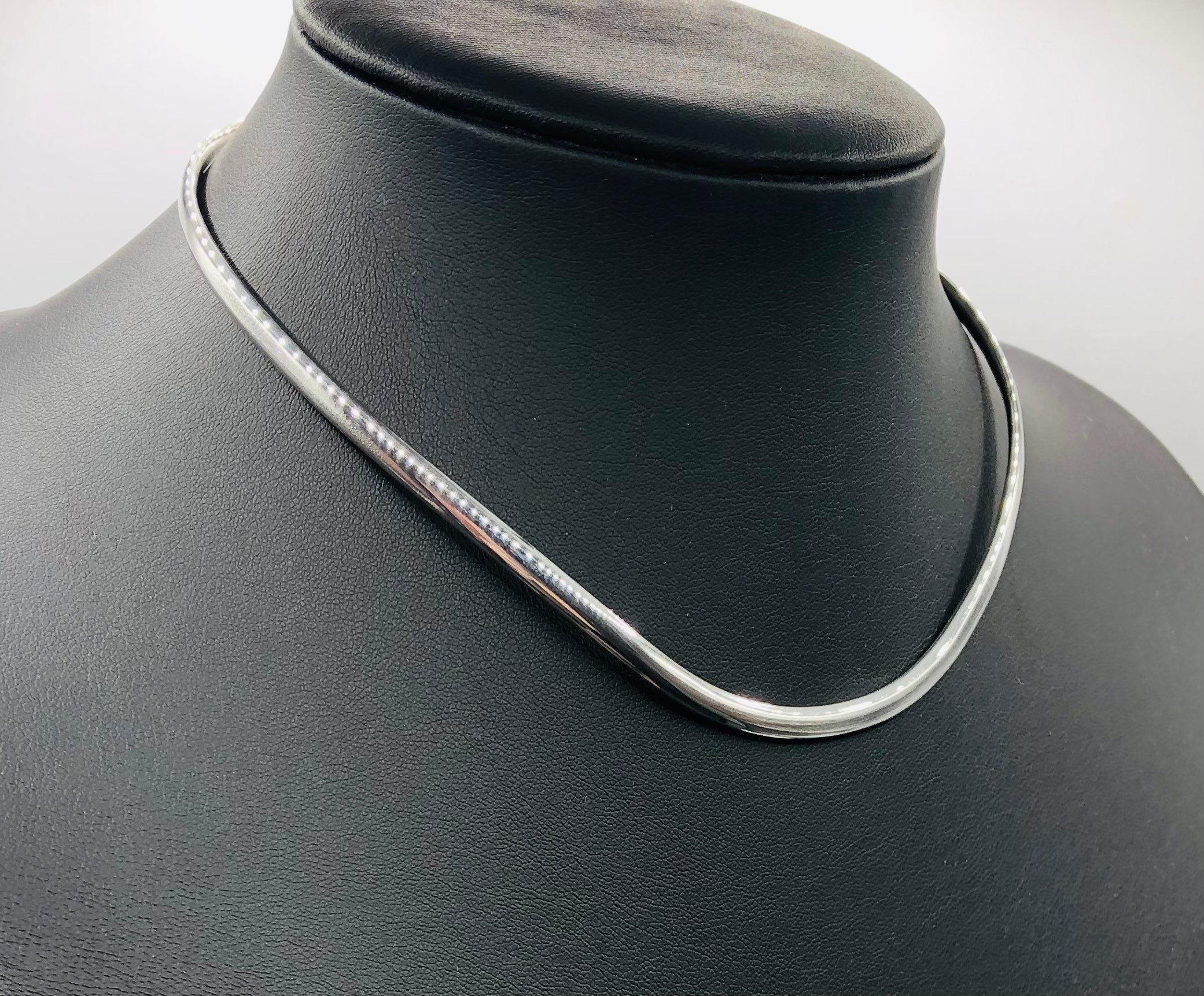 Sterling Silver Torque Collar Necklace Vintage - Etsy