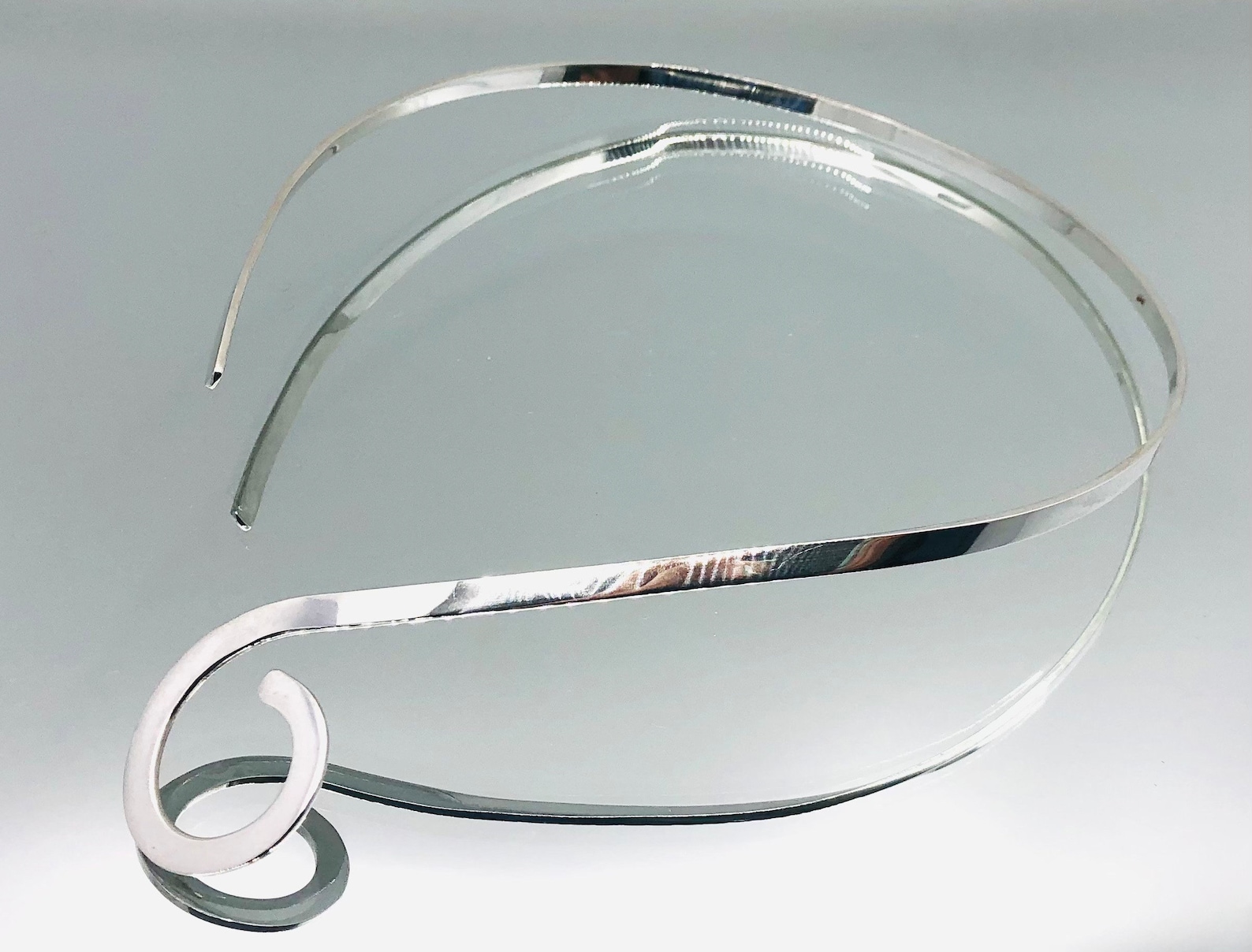 Sterling Silver Modernist Open Swirl Torque Collar Necklace Vintage - Etsy