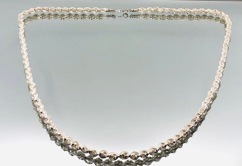 Sterling Silver Fancy Long Chain Necklace Vintage - Etsy