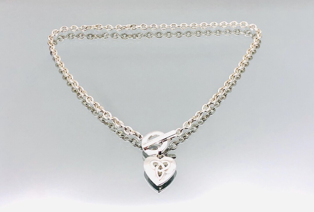 Kit Heath Sterling Silver Celtic Heart Charm Toggle Necklace Vintage - Etsy
