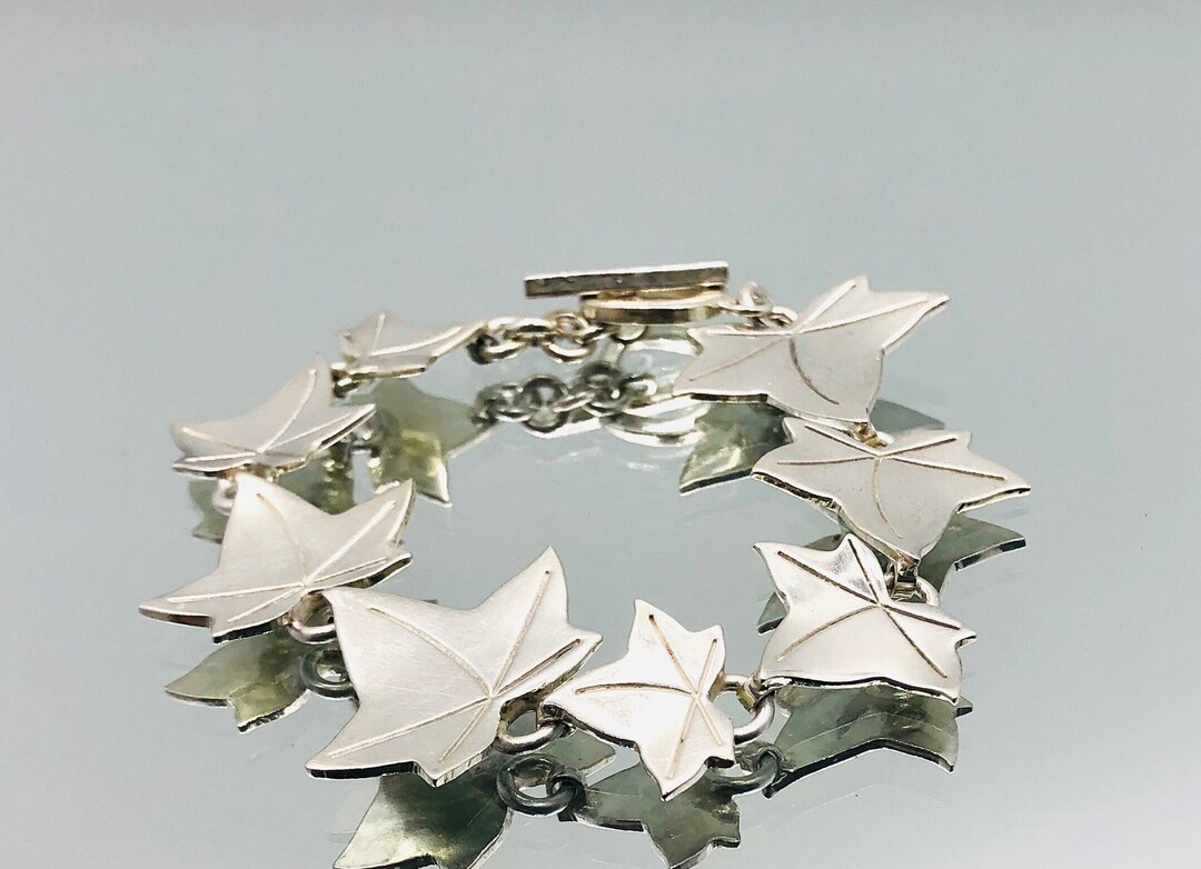 Tianguis Jackson Sterling Silver Leaf Toggle Bracelet Vintage - Etsy