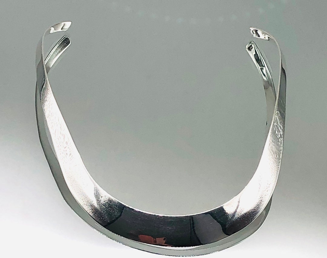 Sterling Silver Long Heavy Torque Collar Necklace Vintage - Etsy