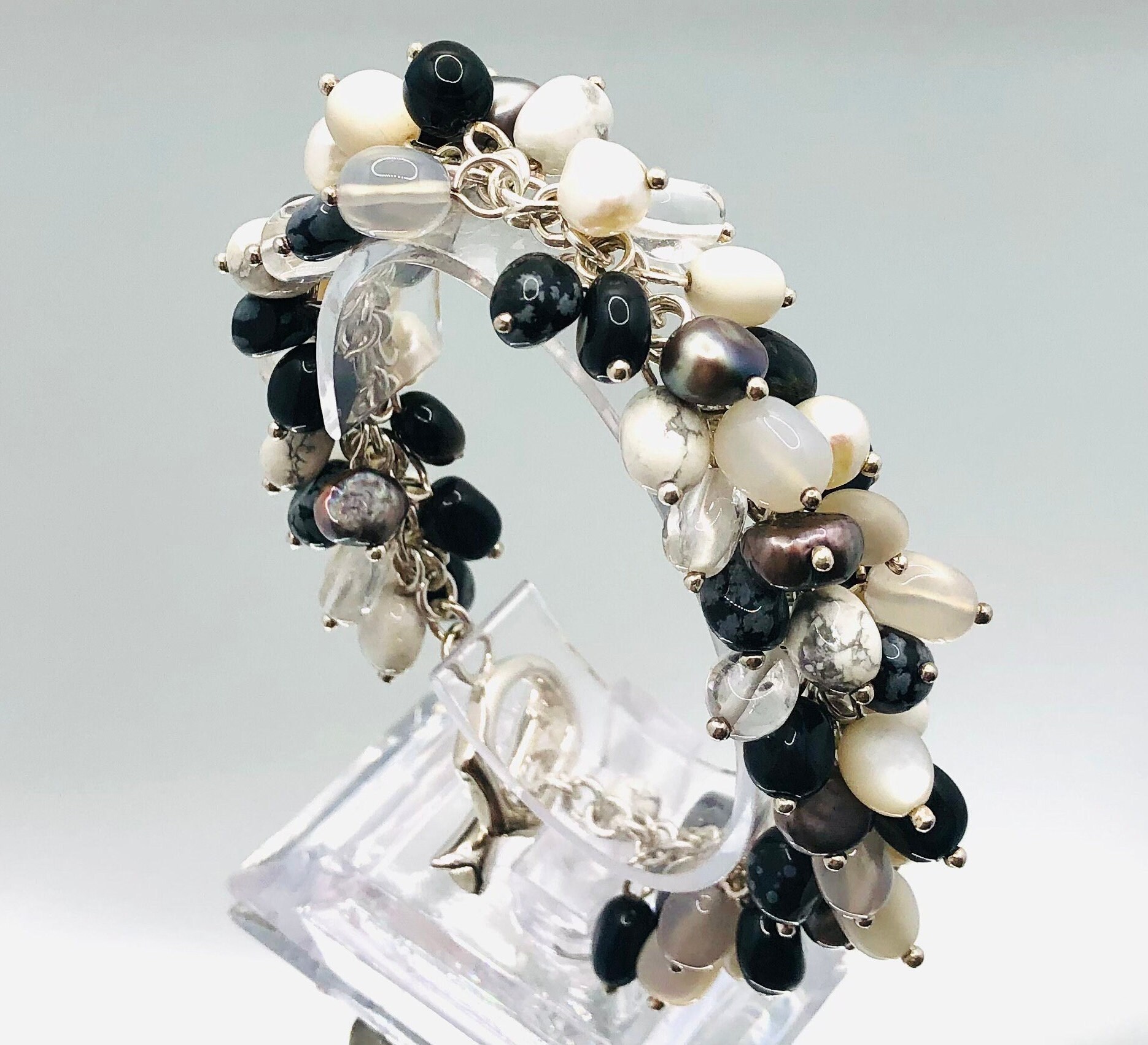Whitney Kelly Sterling Silver Quartz Pearl Tassel Toggle Bracelet 2006 ...