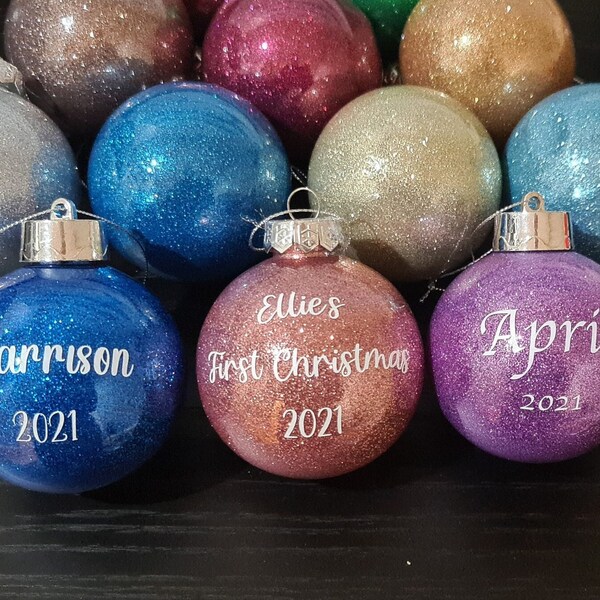 Glitter Christmas Ornaments - Etsy