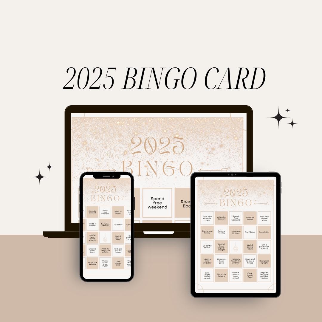 2025 Bingo Template - Blank and Pre Filled - Etsy