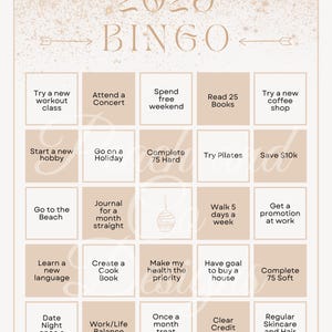 2025 Bingo Template - Blank and Pre Filled - Etsy