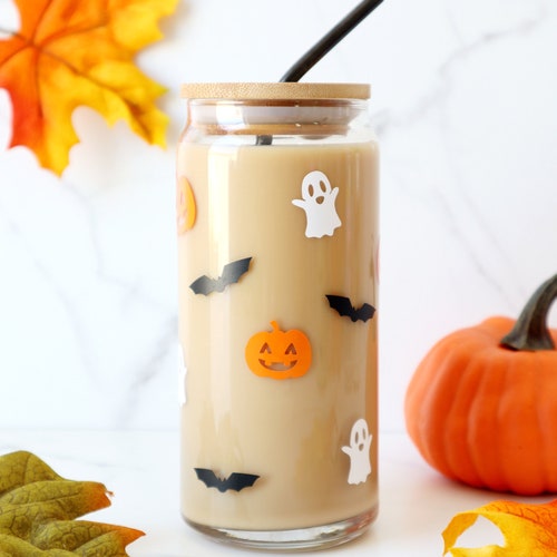 Spooky Season Cup Beer Can Glass Glass Cup Fall Cup Bamboo - Etsy