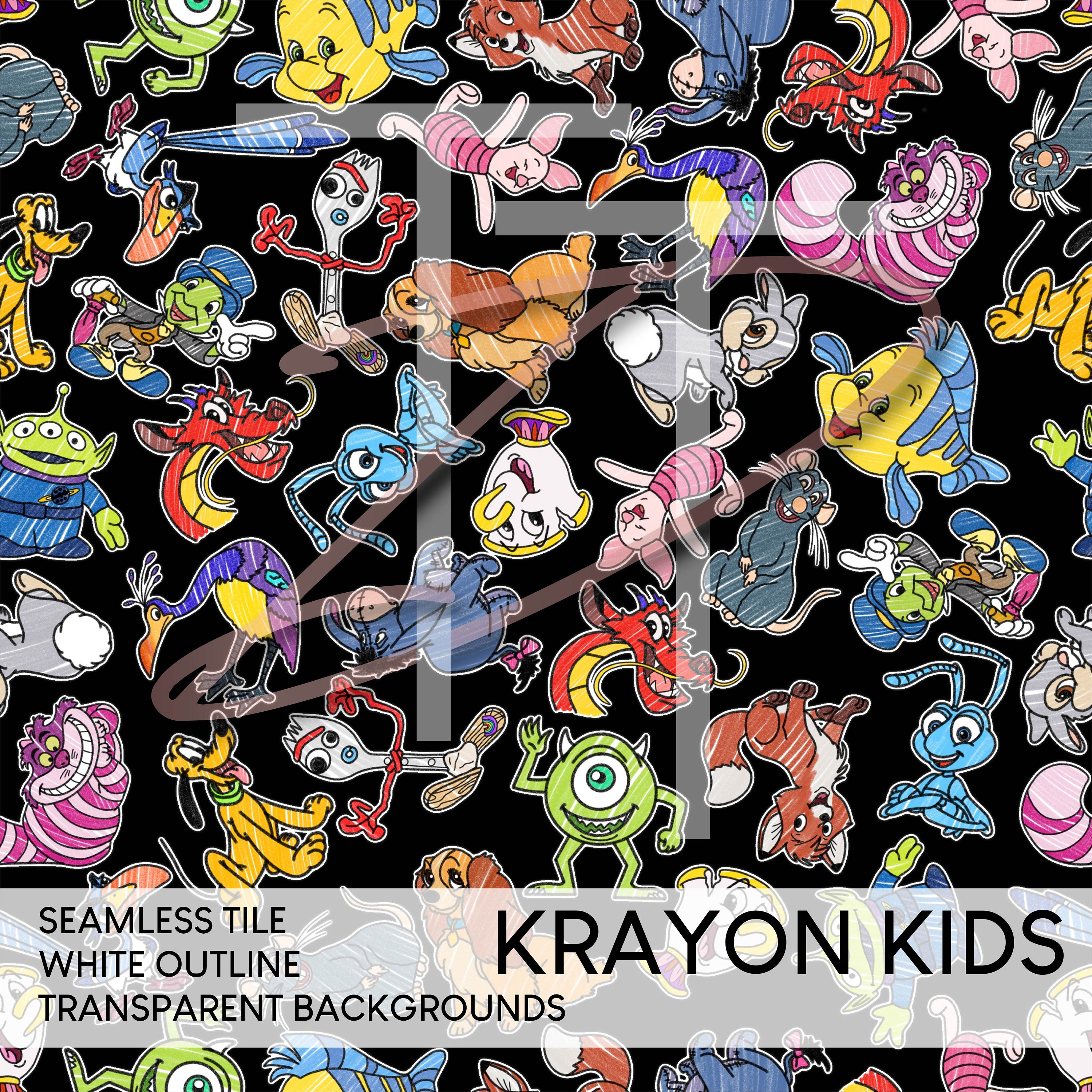 Krayon Kids Transparent Seamless Tile - Etsy