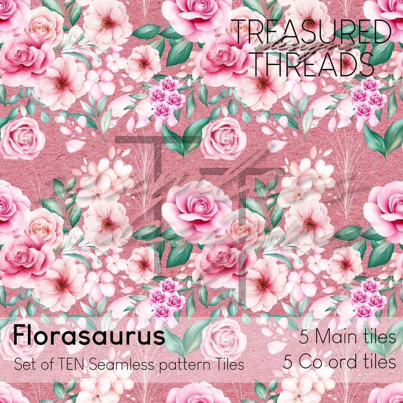 Seamless Pattern Tile Florasaurus - Etsy