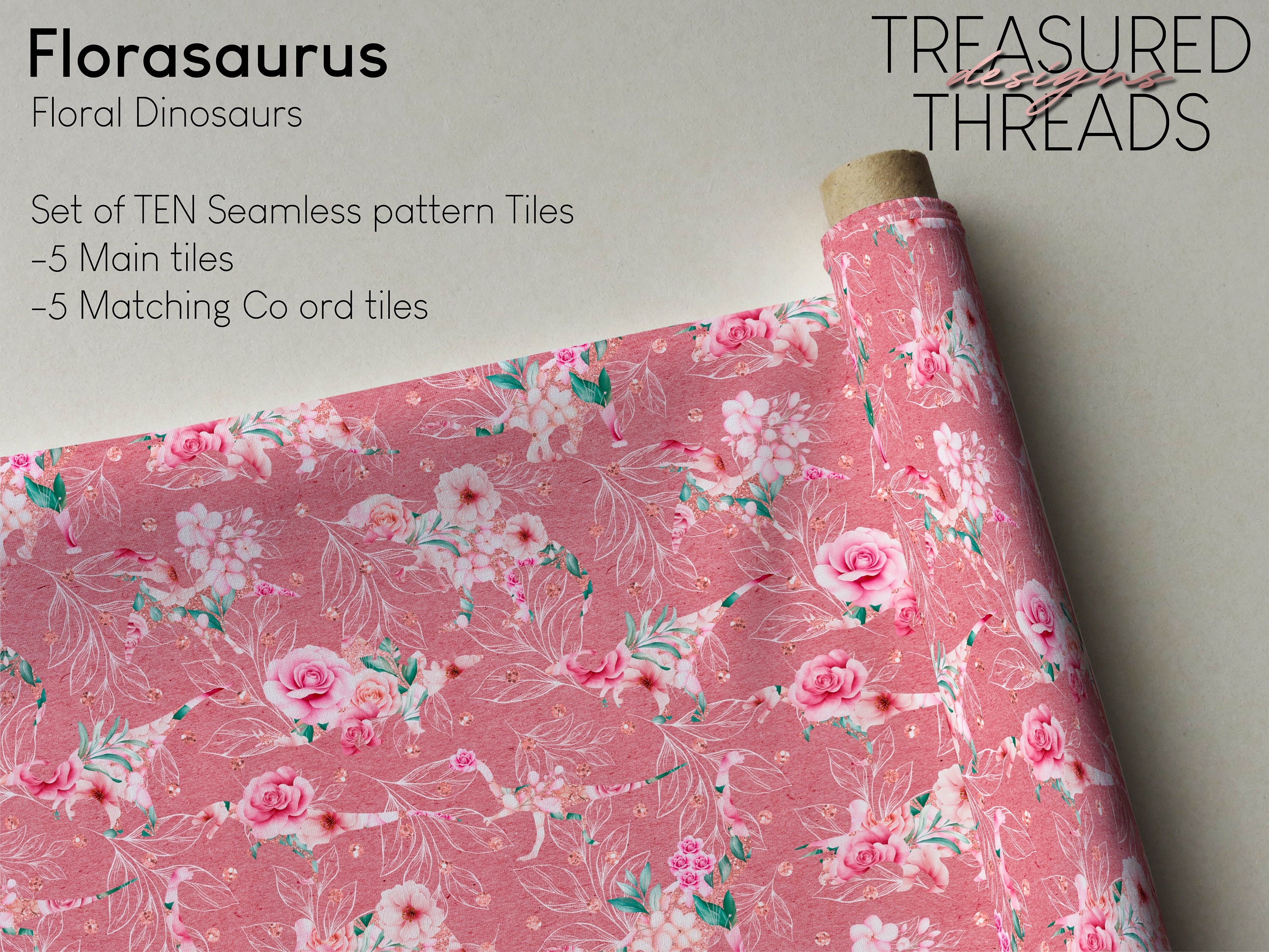 Seamless Pattern Tile Florasaurus - Etsy